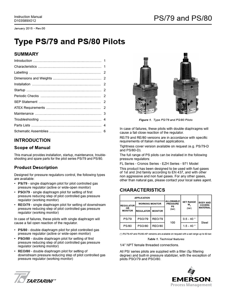 Instruction Manual Ps 79 Ps 80 Pilots Tartarini en 135576 | PDF | Valve ...