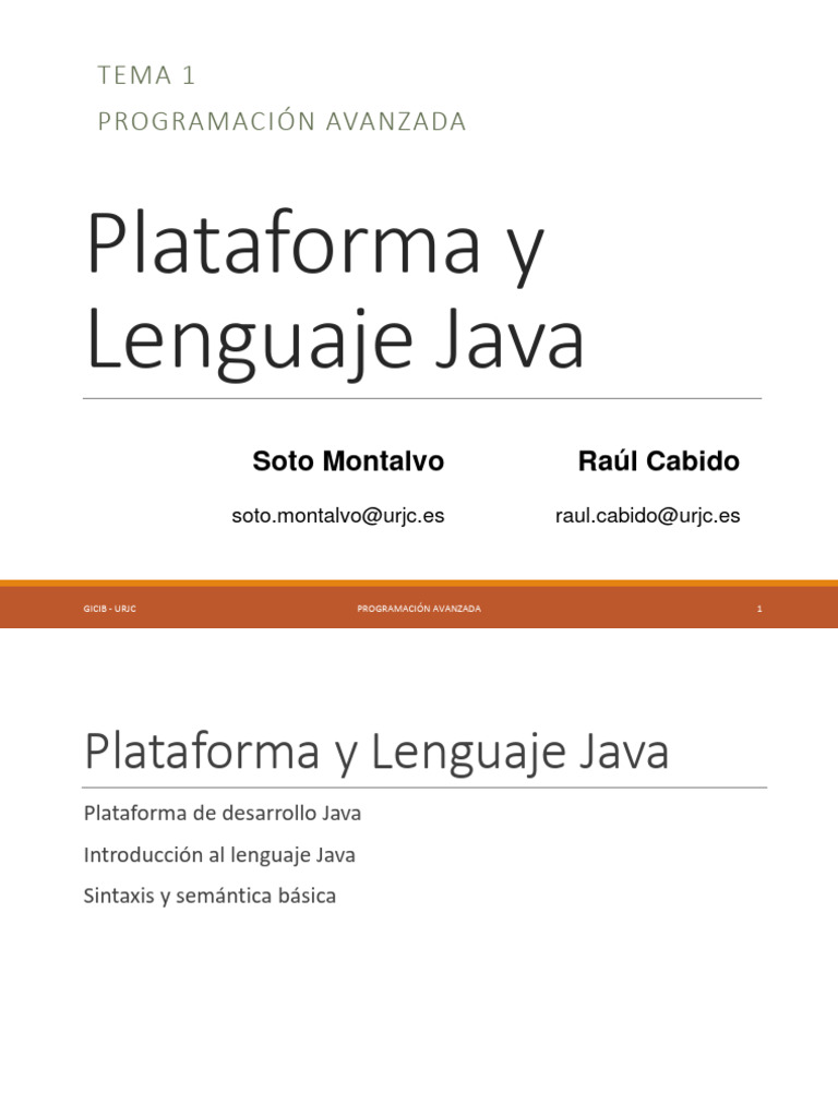 Tema1 PlataformayLenguajeJava 230914 014909 | PDF | Java (lenguaje de programación) | máquina ...