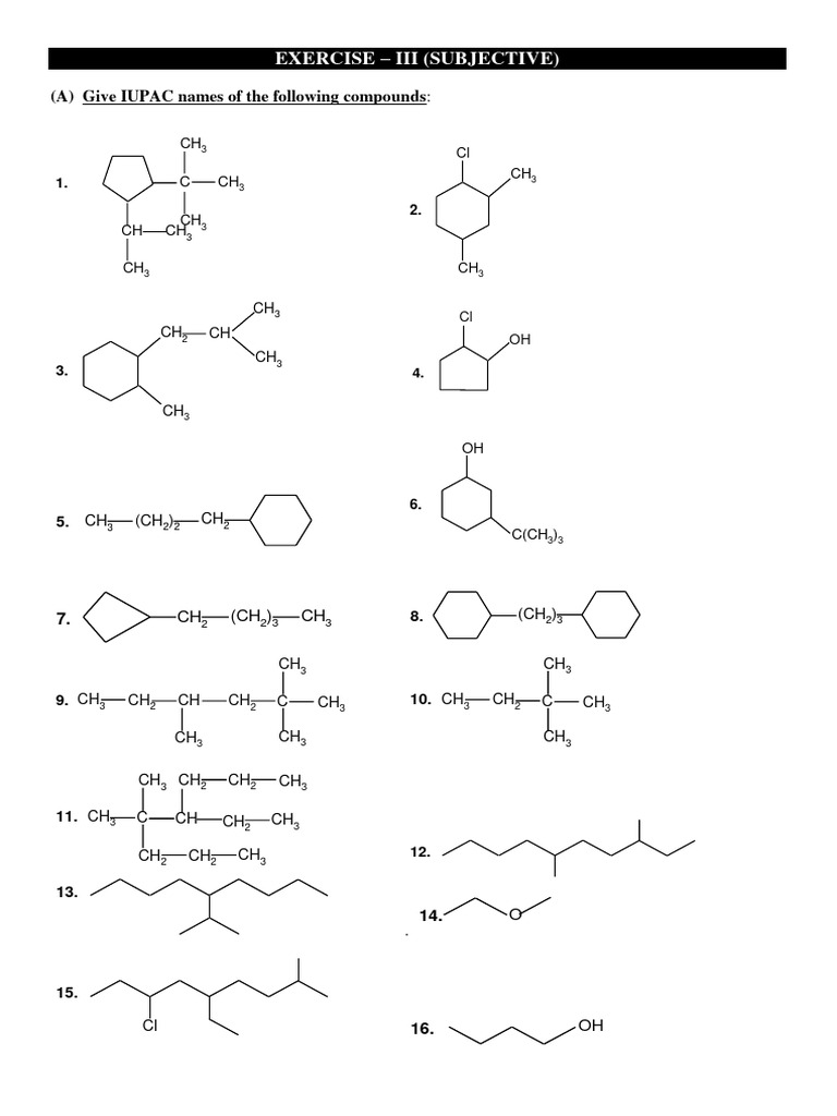 IUPAC Exercise-3 | PDF | Molecules | Chemistry