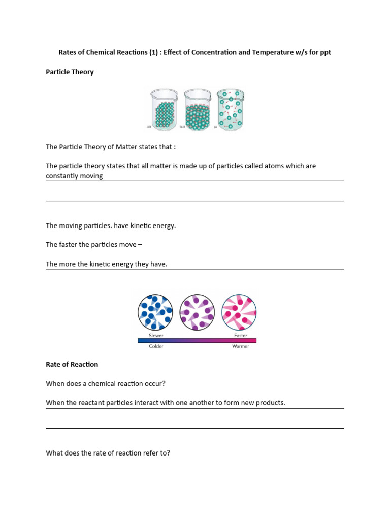 Chemical Reaction Rates: Concentration & Temperature | PDF | Reaction ...