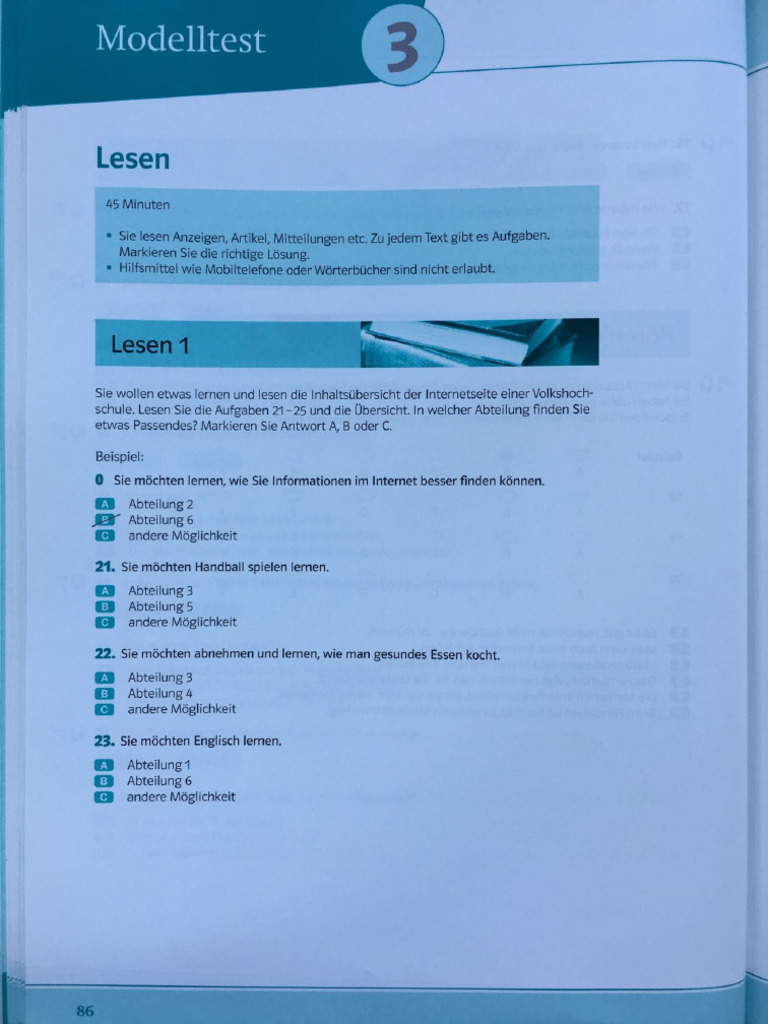 Lesen b1 Prüfung | PDF