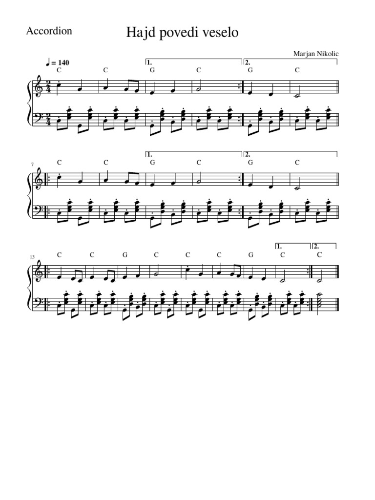 Hajd Povedi Veselo-Accordion | PDF