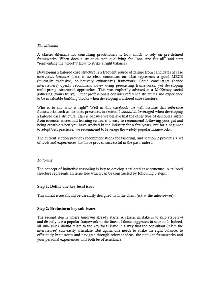 The Dilemma: Step 1: Define One Key Focal Issue | PDF | Strategic ...