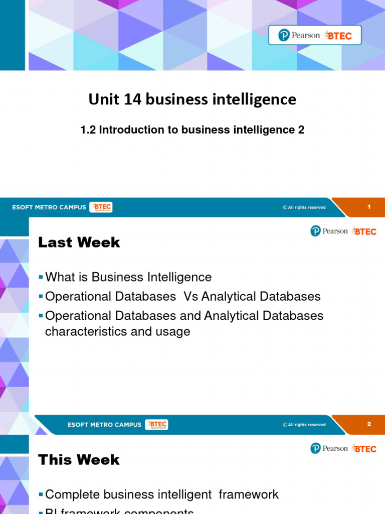 HND - BI - W2 - Introduction To BI 2 | PDF | Business Intelligence ...