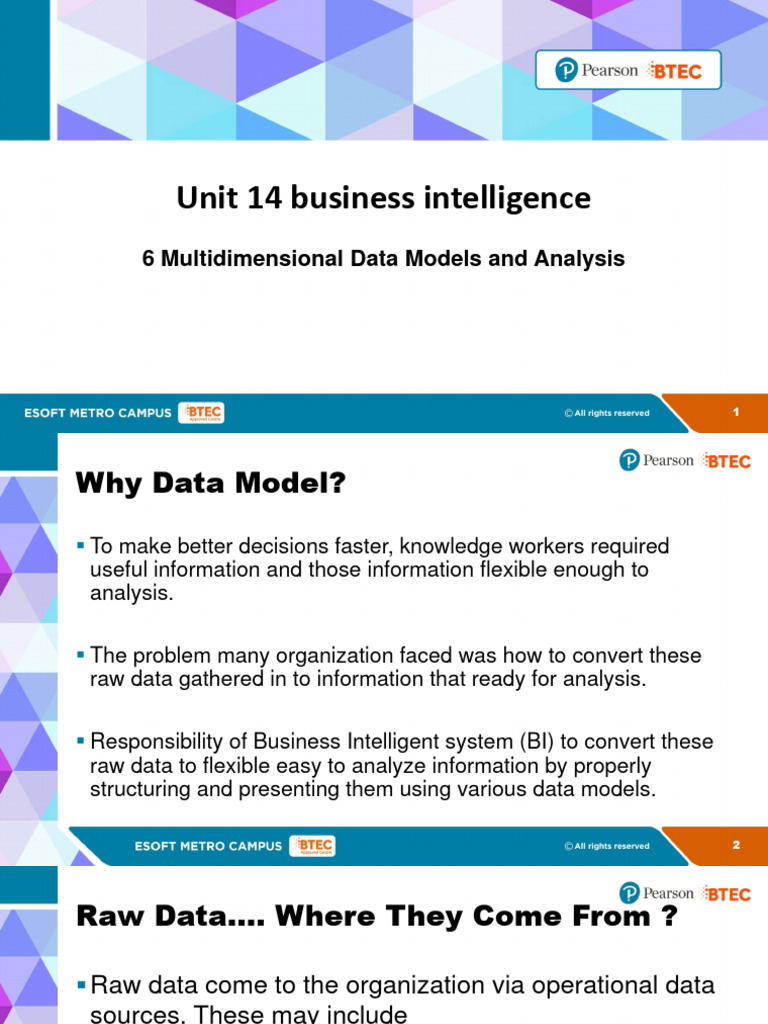 HND - BI - W9 - Multidimensional Data Models and Analysis | PDF ...