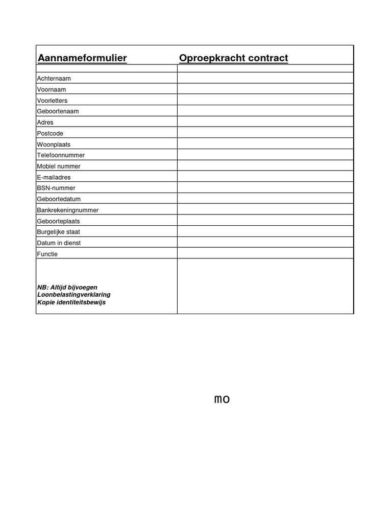 Aannameformulier | PDF