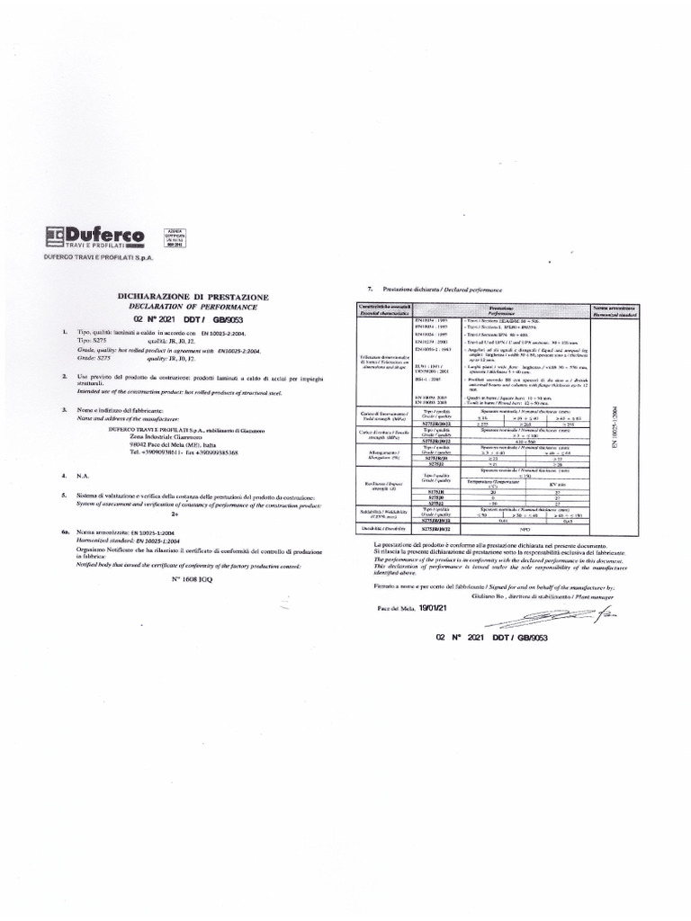 DUFERCO - DOP Si CPR | PDF