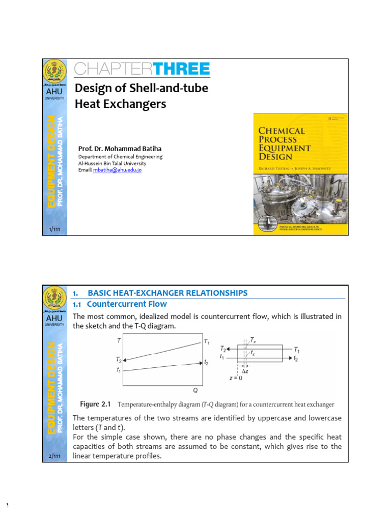 Chapter 3 - Design of Shell-And-tube Heat Exchangers | PDF | Heat ...