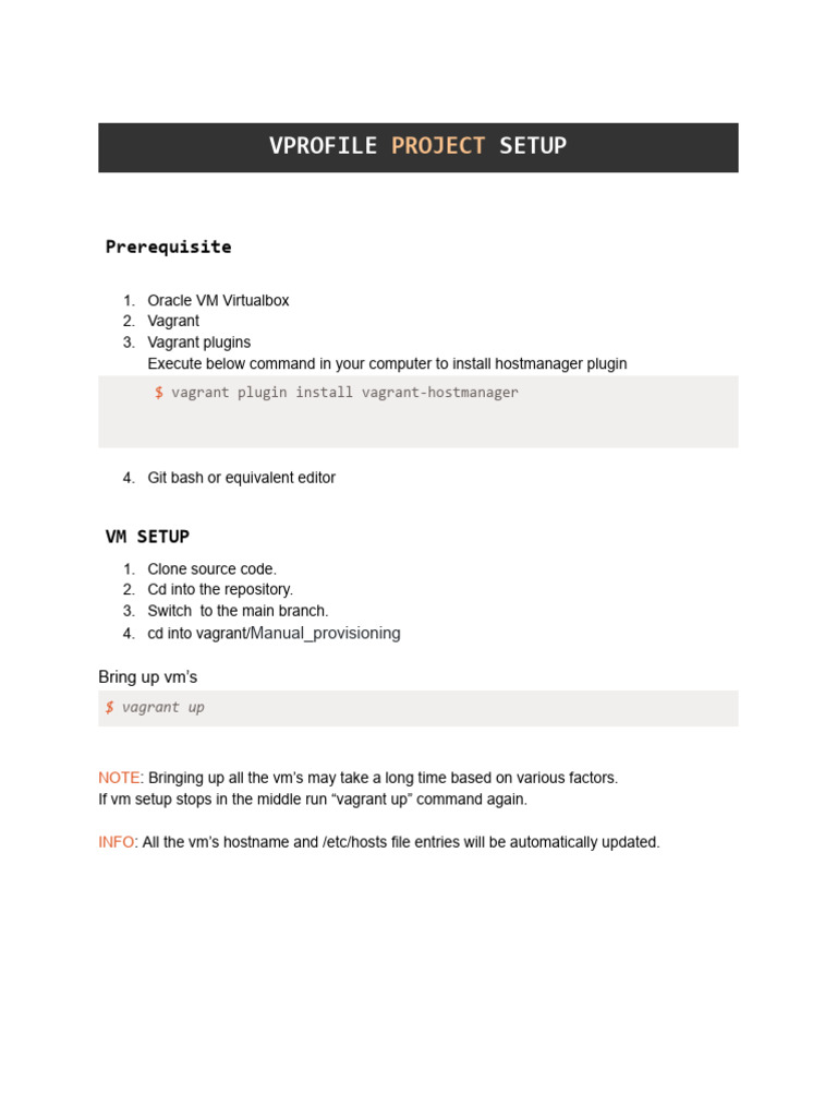 VProfile Project Setup Guide | PDF