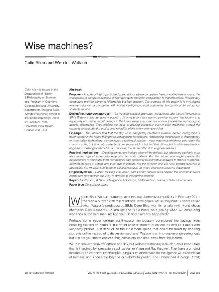 Allen 2011 Wise Machines | PDF
