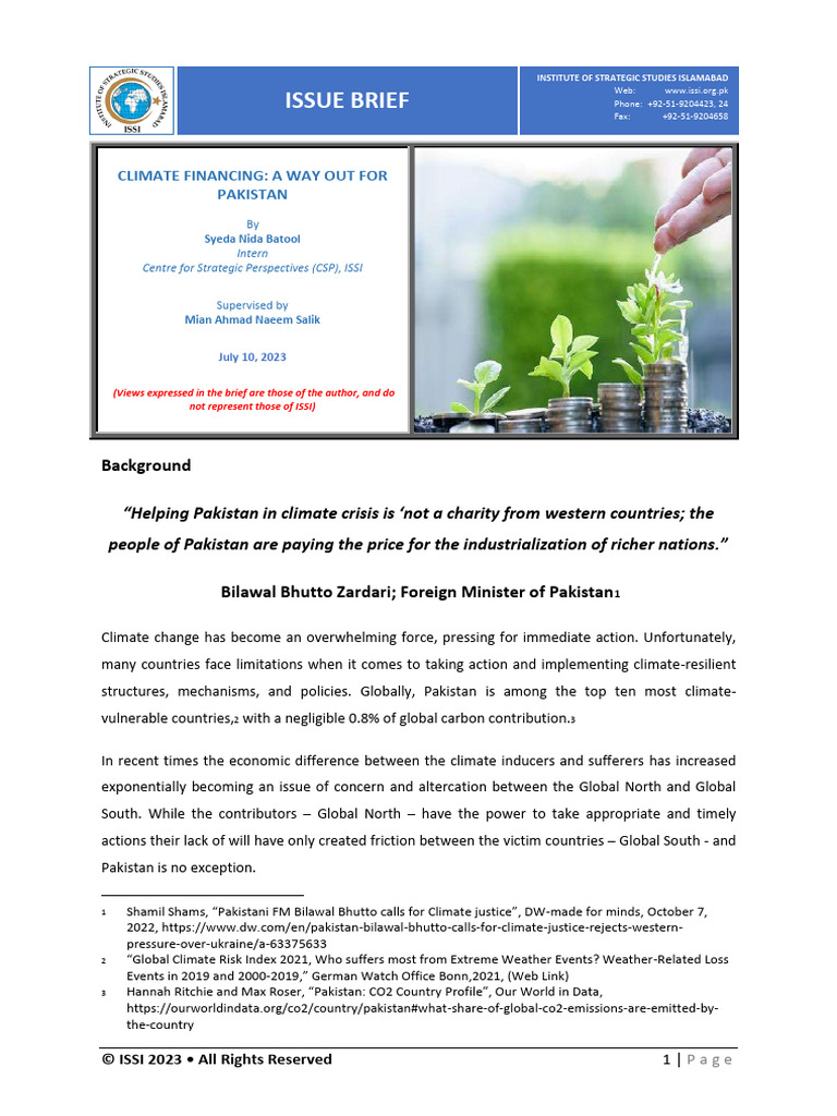 Climate Financing and Pakistan | PDF | Climate Resilience | Climate Change