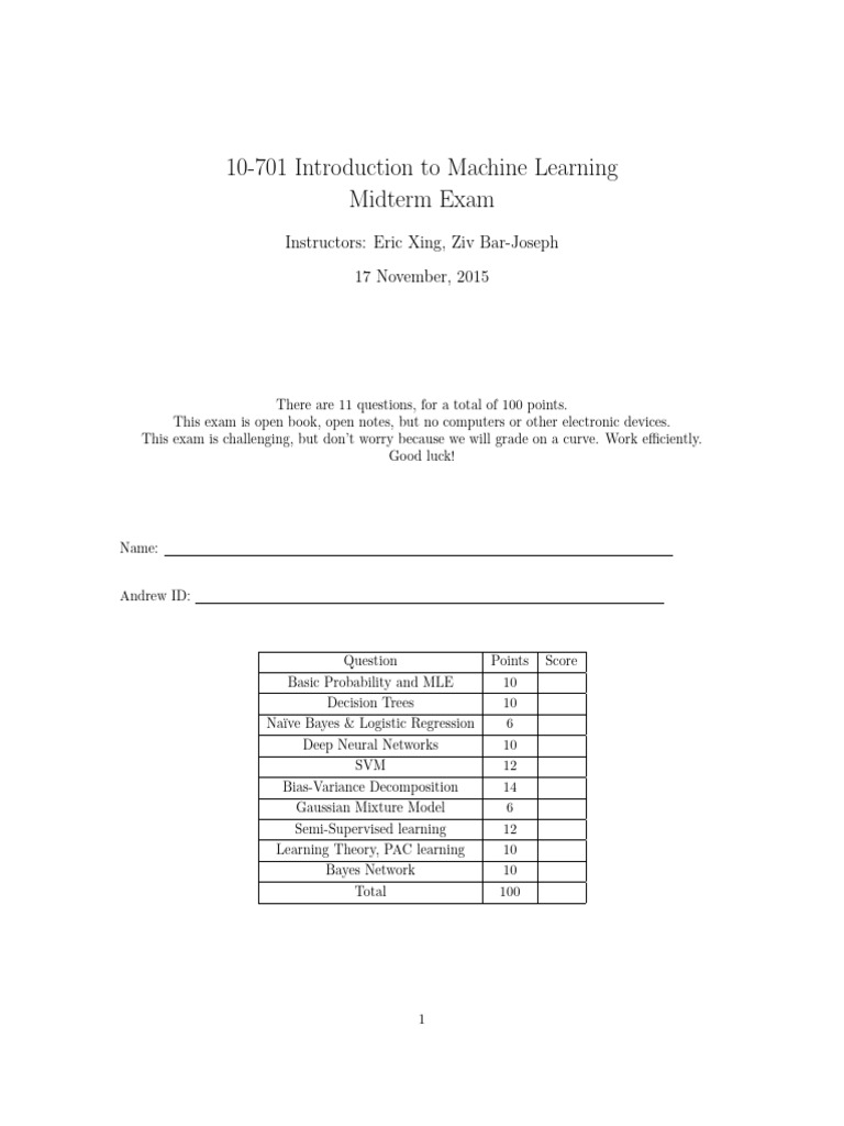 Midterm | PDF | Statistical Classification | Support Vector Machine