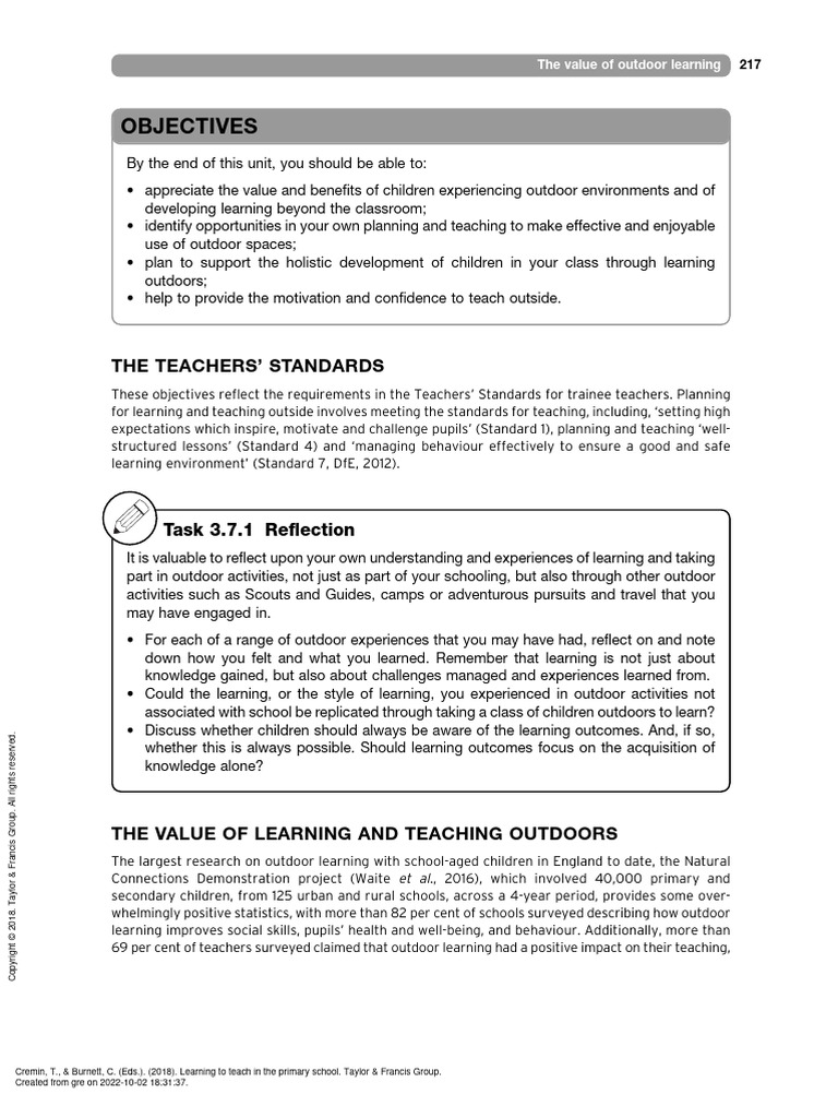 Learning To Teach in The Primary School - (Section 3 Planning and Managing Learning) - 2 | PDF