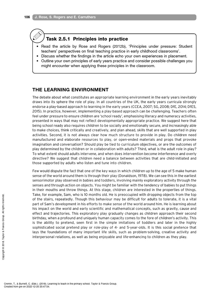 Learning To Teach in The Primary School - (Section 2 Exploring The Nature of Learning and ...