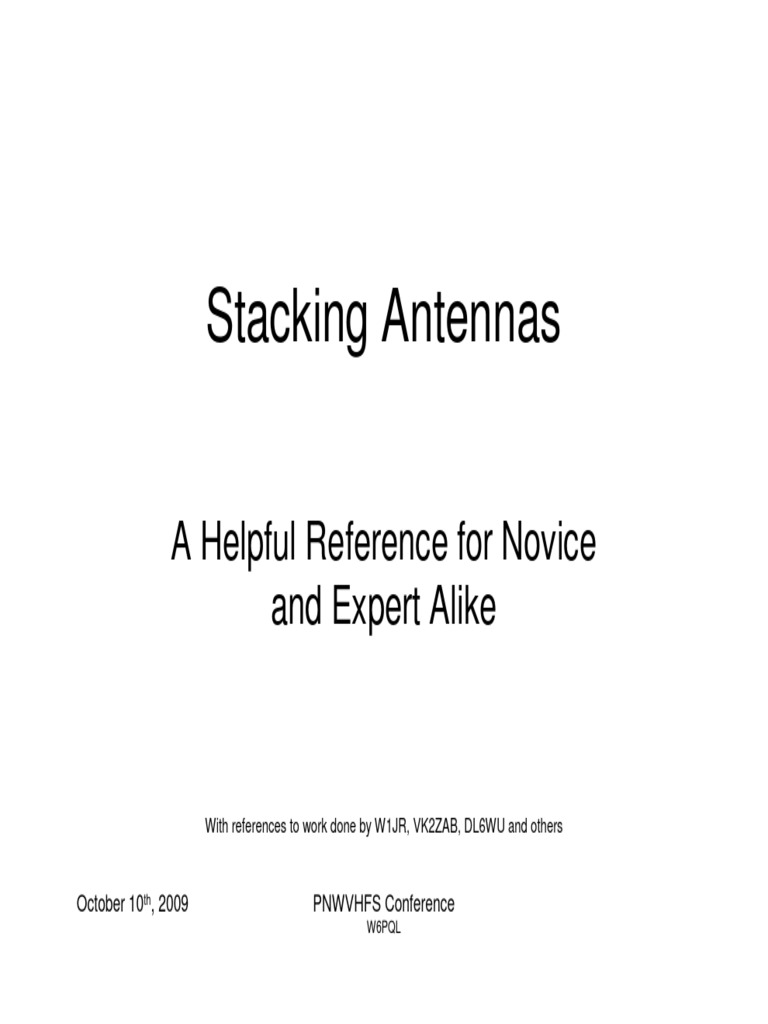 W6PQL - Stacking Antennas | PDF | Antenna (Radio) | Waves