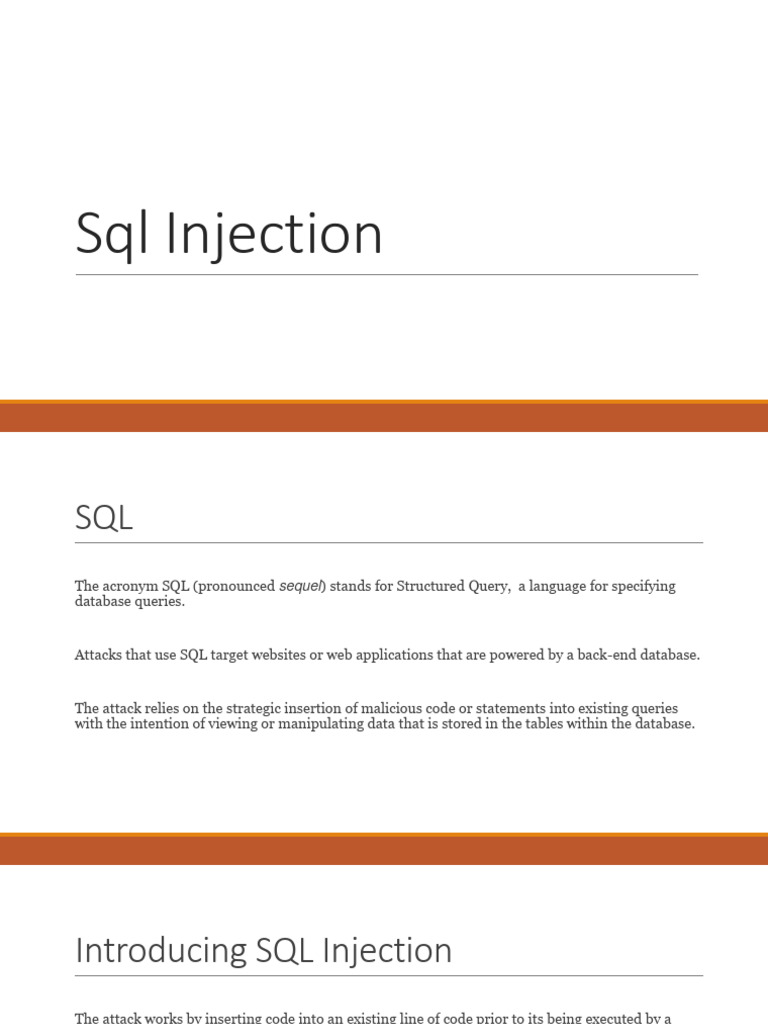 SQL Injection Attack Guide | PDF | Databases | Sql