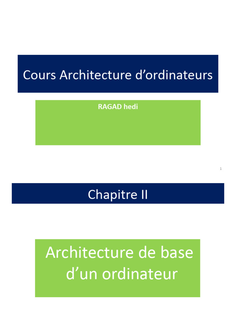 Chapitre 2 Arch | PDF | Microprocesseur | Architecture (Informatique)