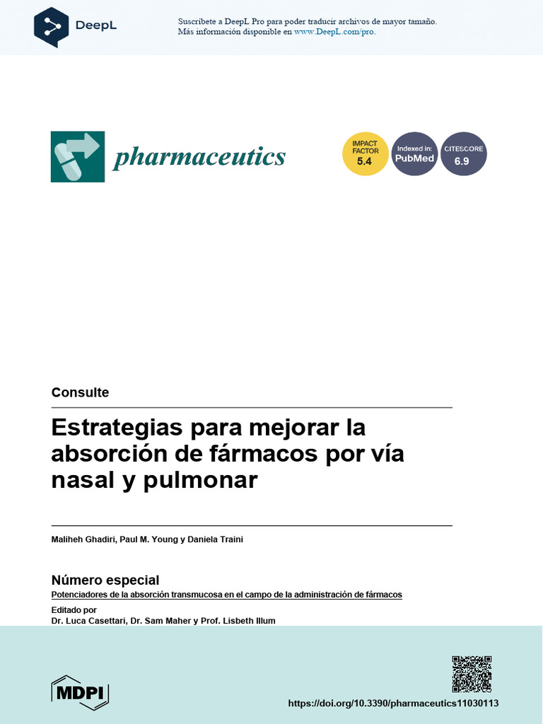 Mejora de Absorción Nasal y Pulmonar | PDF | Wellness | Science ...