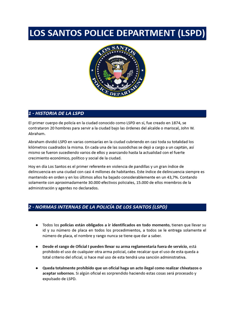 Normativa LSPD | PDF | Policía