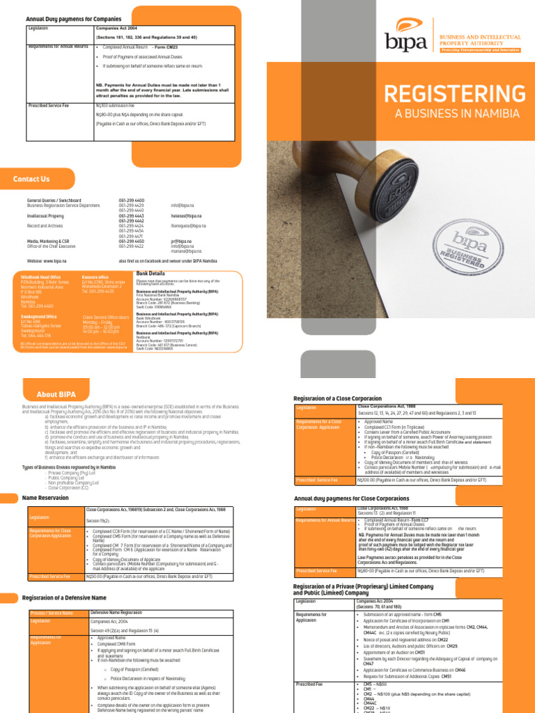 Business Registration Brochure | PDF | Banks | Business Economics