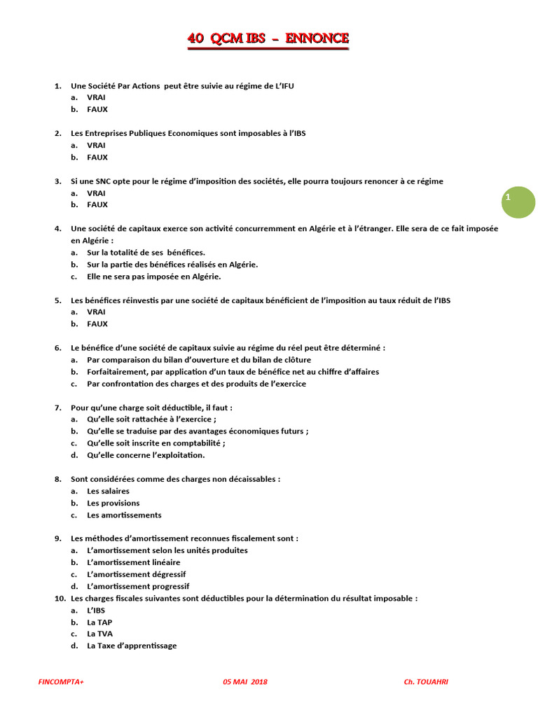 QCM Ibs | PDF