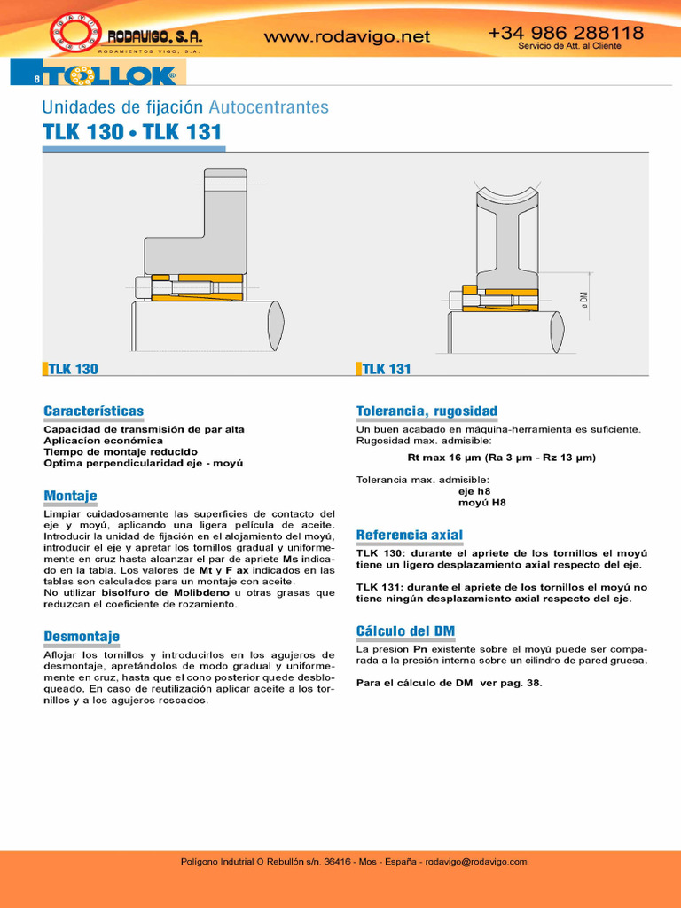 TOLLOK 04 Unidad de Fijación Autocentrantes TLK 130, 131 | PDF ...