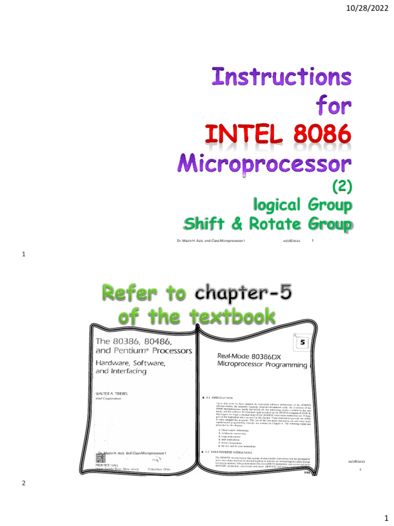 Micro - 5 Instruction (2) 31-10-2022 | PDF | Digital Electronics | Computer Science