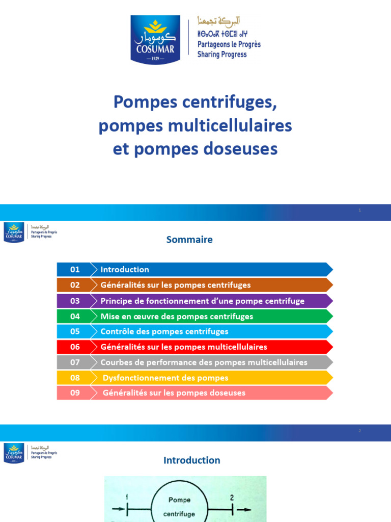 Pompes Centrifuges, Pompes Multicellulaires Et Pompes Doseuses | PDF ...