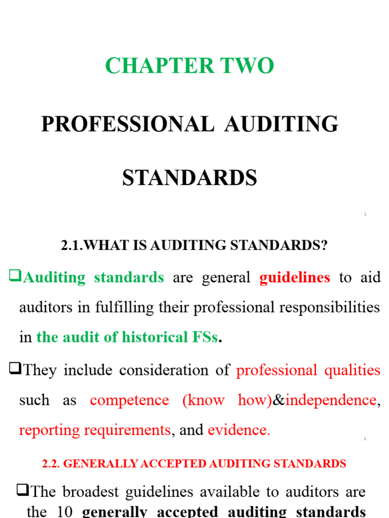 Audit-I - CH-2 | PDF | Auditor's Report | Financial Audit