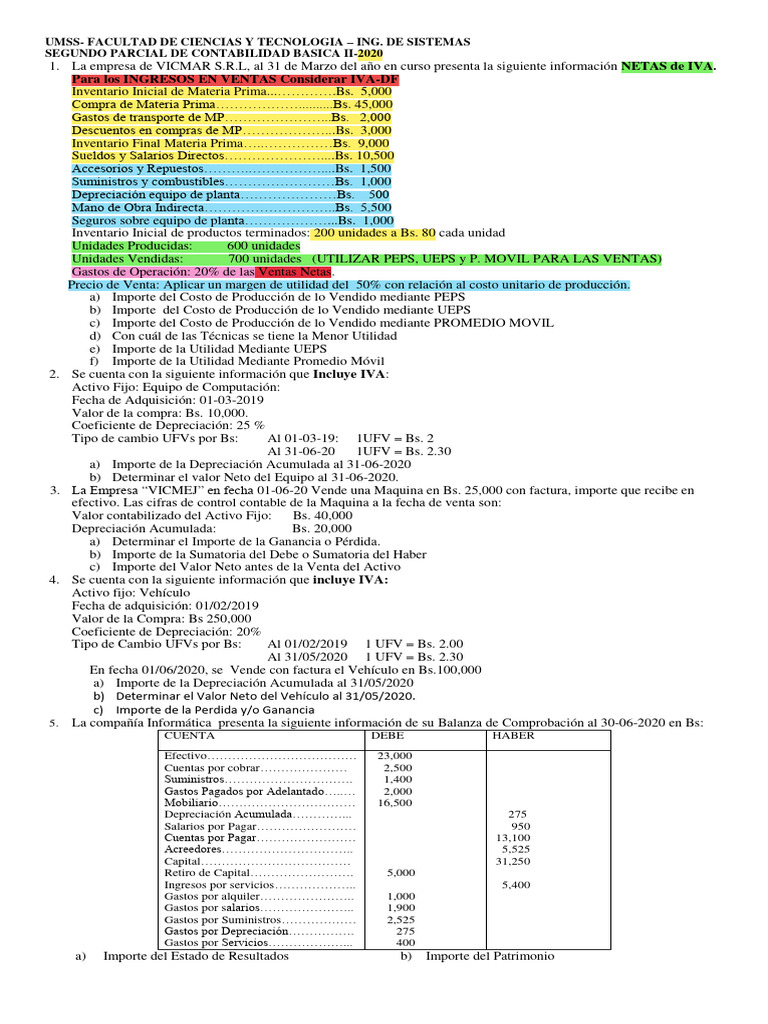 Segundoparcial Conta 2-2023 (Repaso) - 231204 - 210334 | PDF | Negocios económicos | Business
