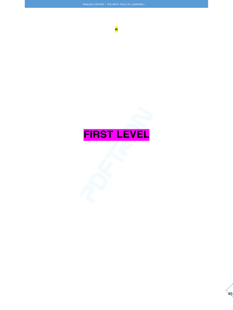 English Cours First and Second Levels 1 | PDF