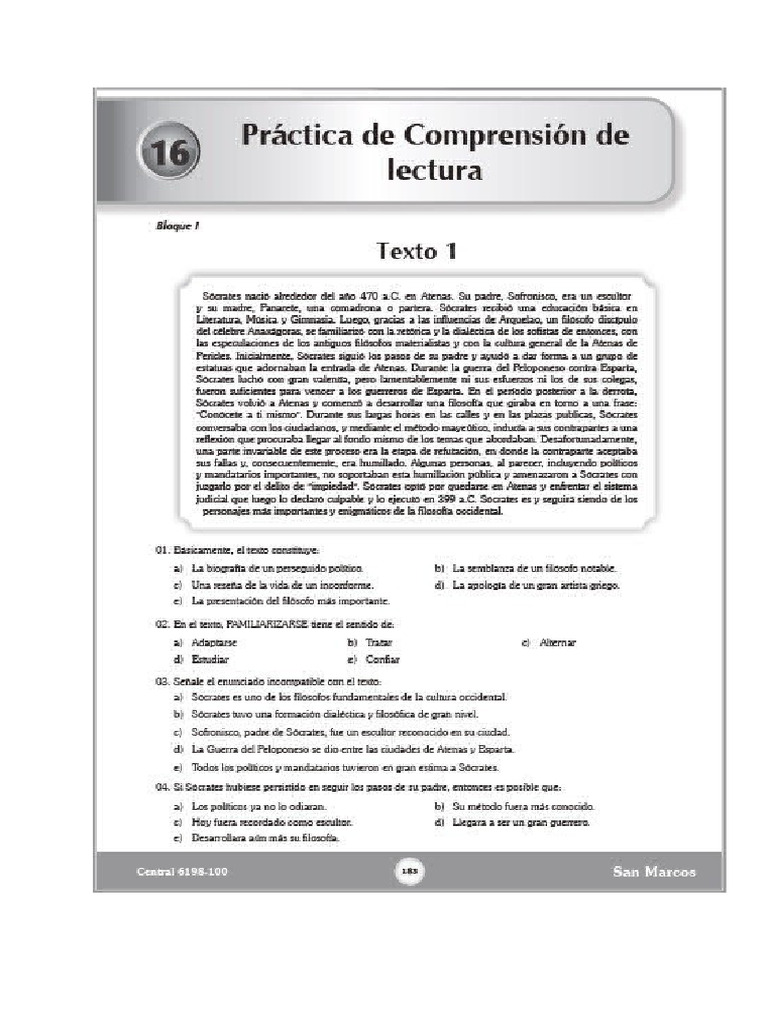 Comprensión Lectora | PDF