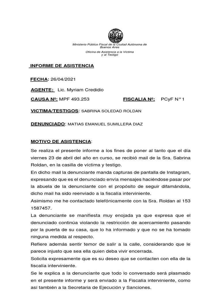 Inf Sabrina Roldan - Ofavyt | PDF