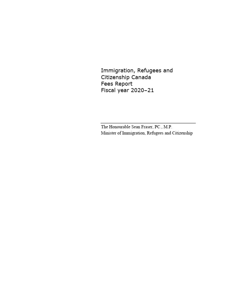 Immigration Fees Report 2020-21 | PDF
