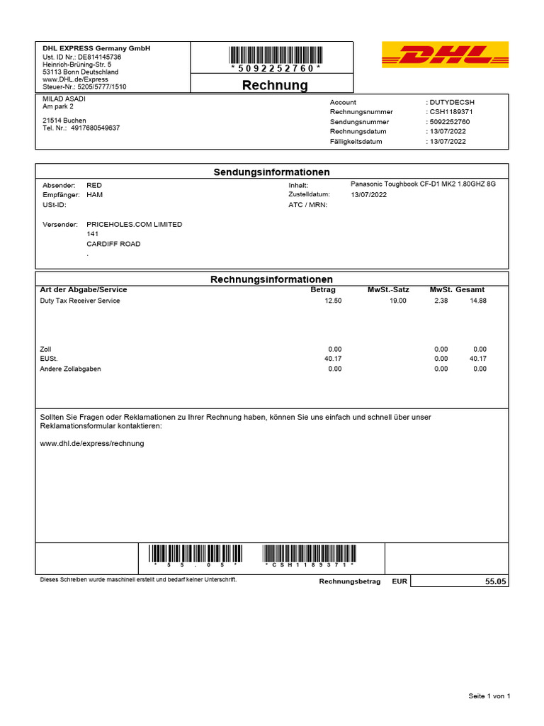 Deutsche Post Rechnung Anfordern