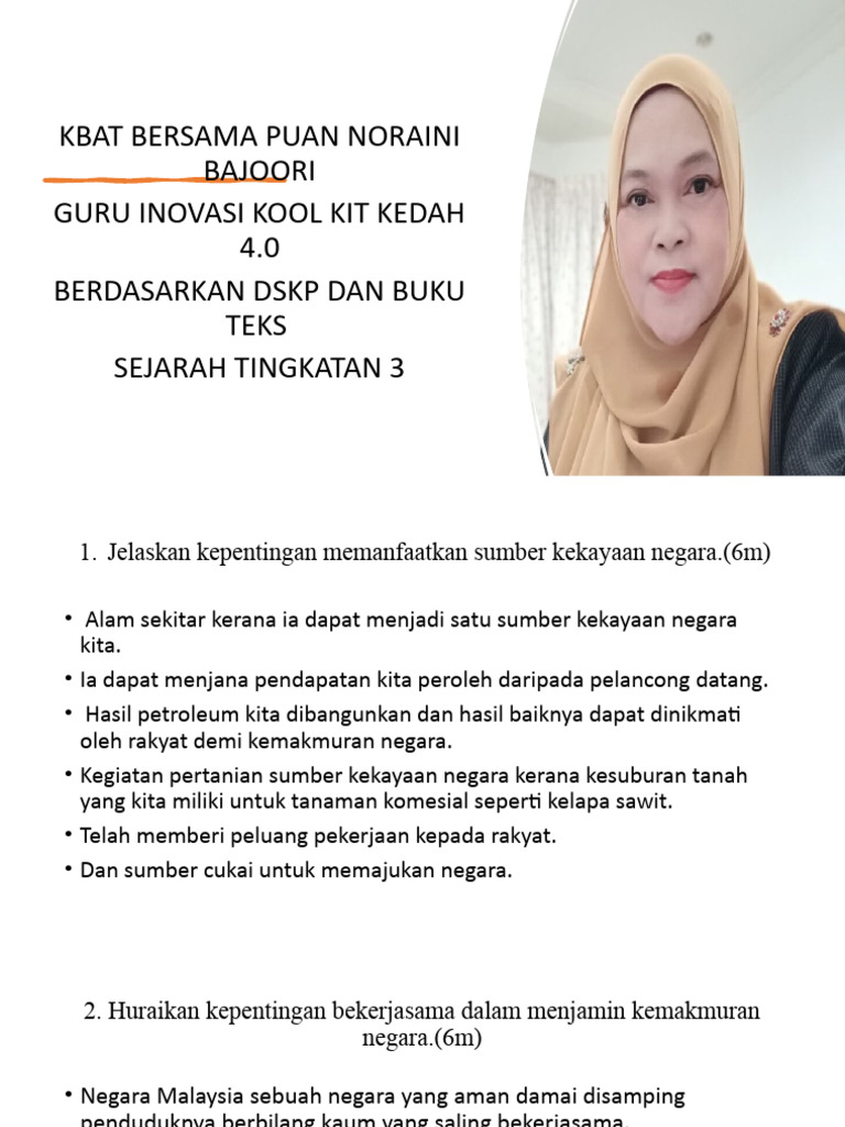 Kbat KSSM t3 PN Noraini Bajoori (Autosaved) | PDF | Ilmu Sosial