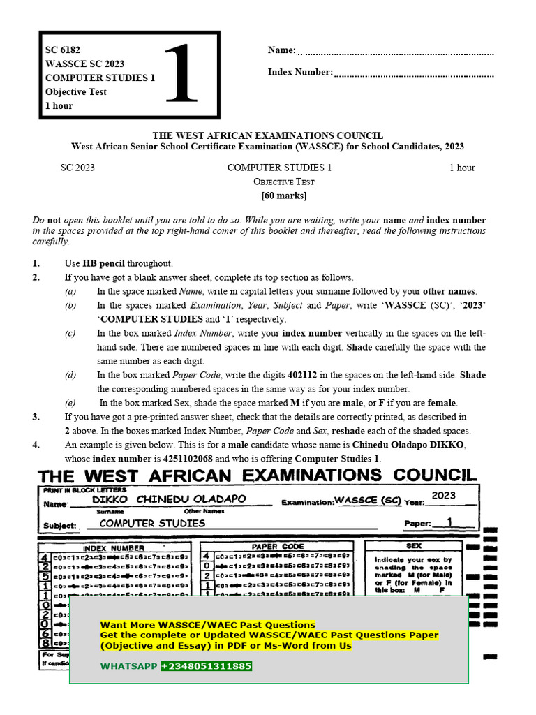 WAEC Computer Past Questions and Answers PDF Download | PDF | Computer ...