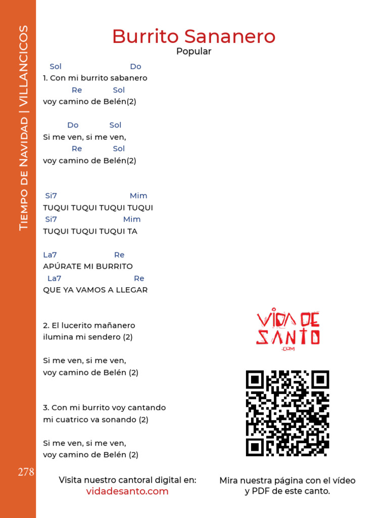 Burrito Sabanero Letra en PDF | PDF