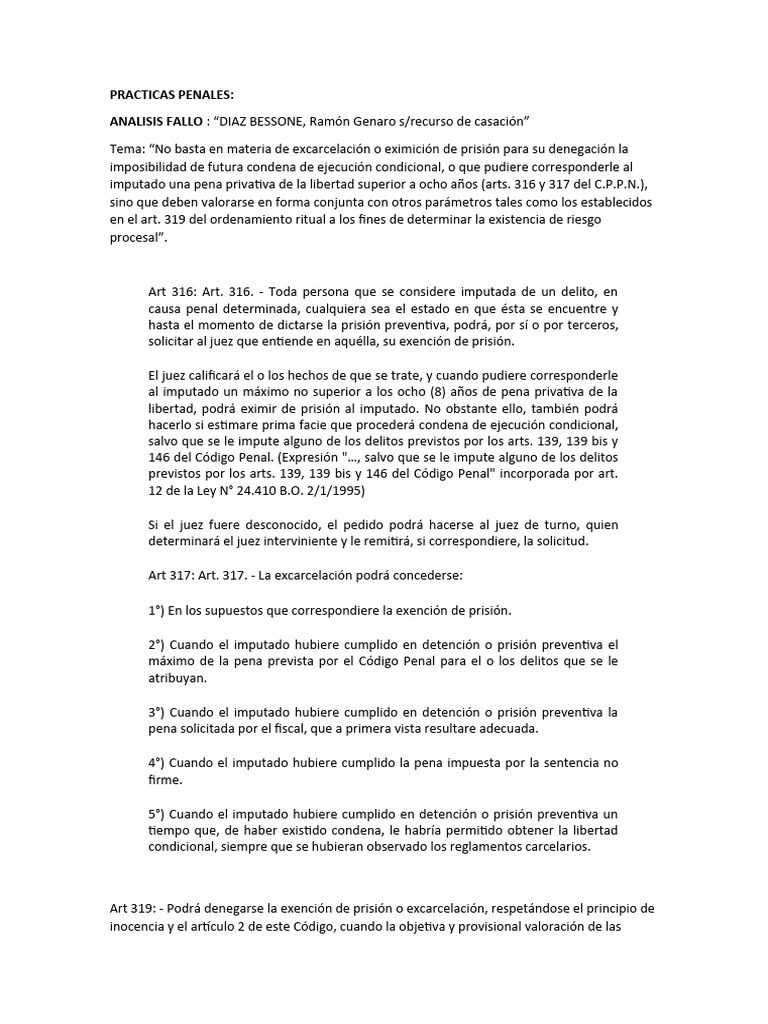 Análisis del fallo Díaz Bessone | PDF | Prisión | Castigos