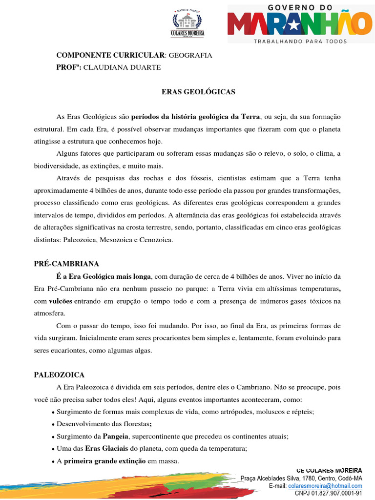 Eras Geológicas | PDF