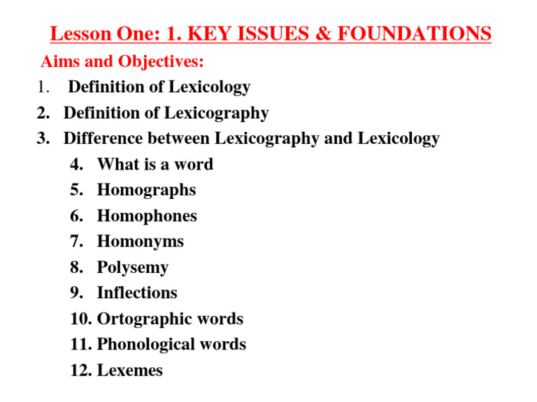 Lexicology & Lexicography Basics | PDF