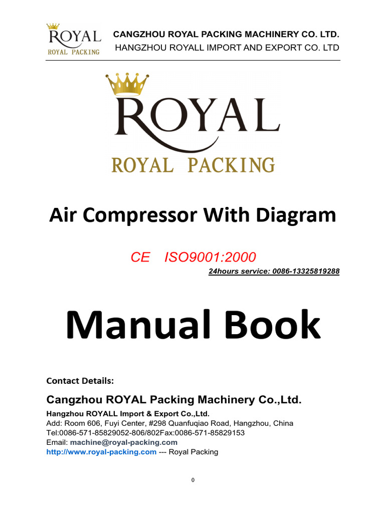 Air Compressor Installation and Safety Guide | PDF | Valve | Electric Motor