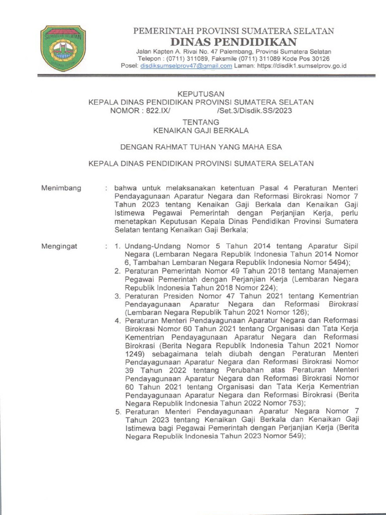 Format SK Berkala | PDF