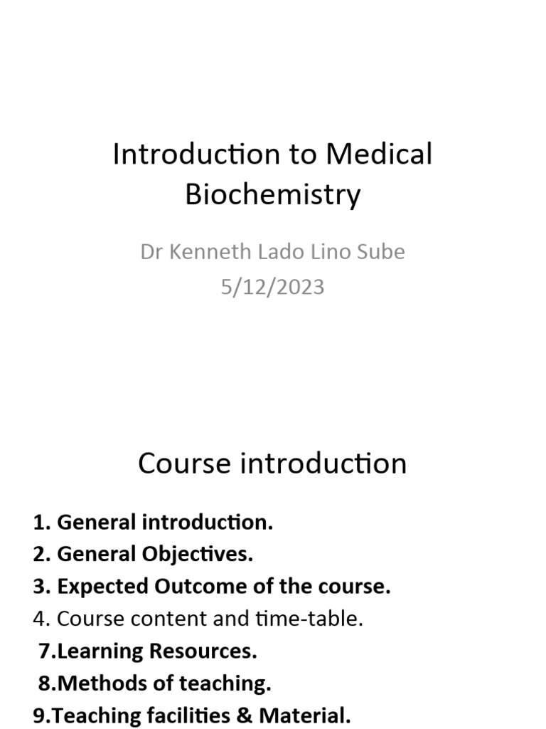 Introduction To Medical Biochemistry | PDF | Biochemistry | Chemistry