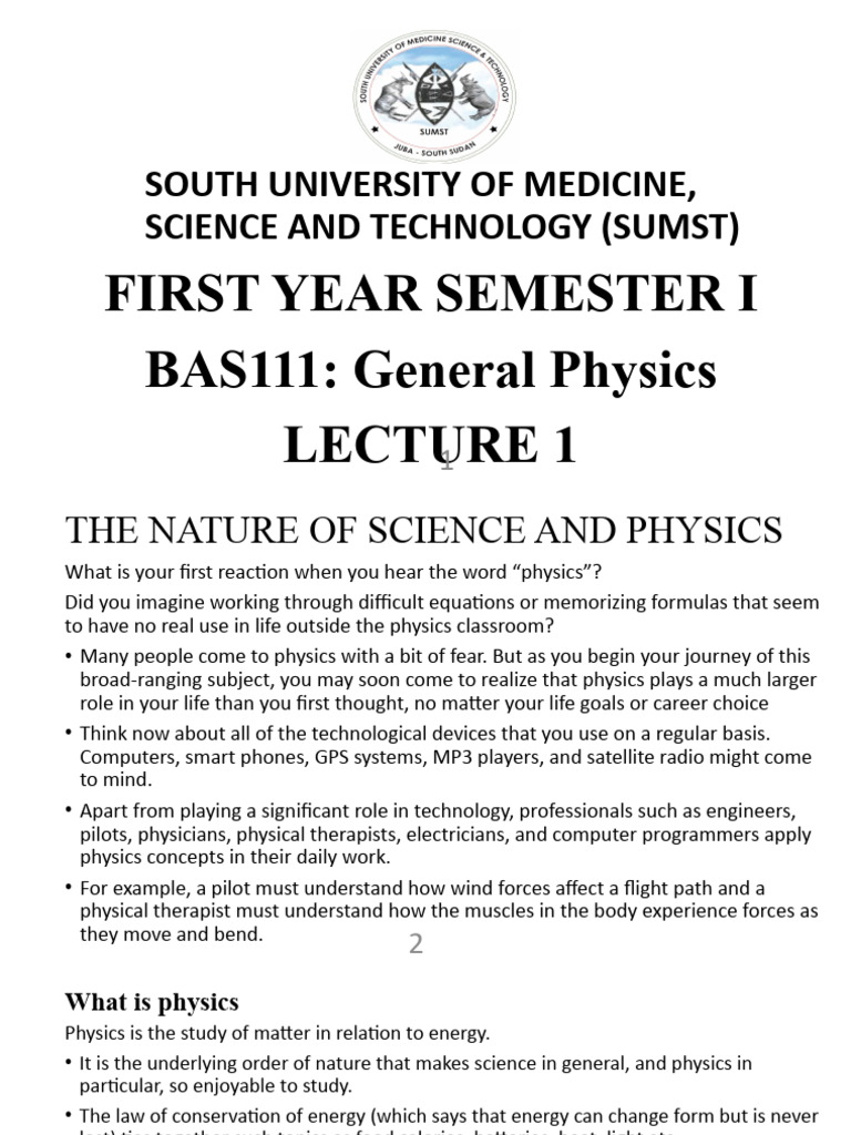 Lecture 1 General Physics | PDF