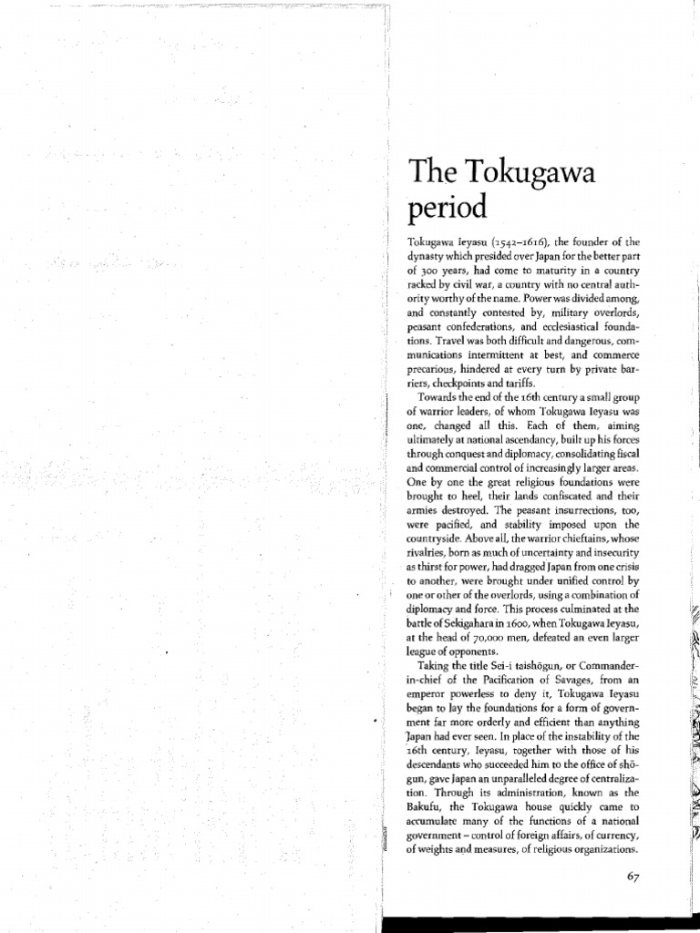 19a The Tokugawa (Edo) Period | PDF