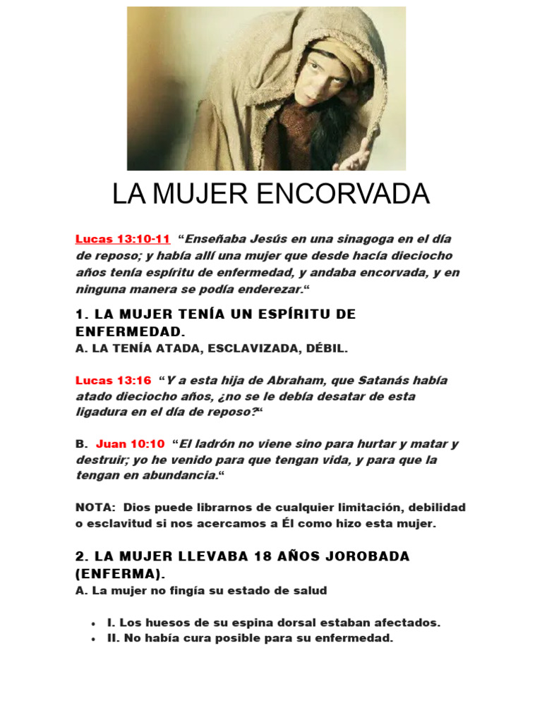 Reflexiones Sobre La Mujer Encorvada Pdf Jesús Cristo Título