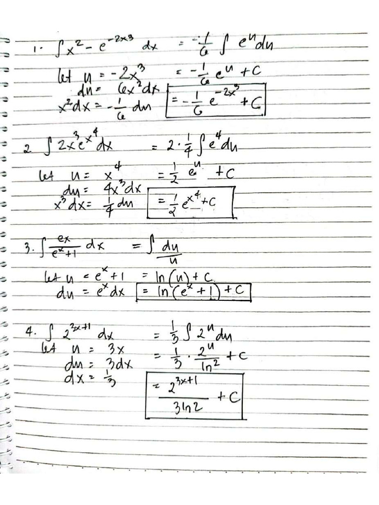 Integration of Exponential Function Exercise | PDF