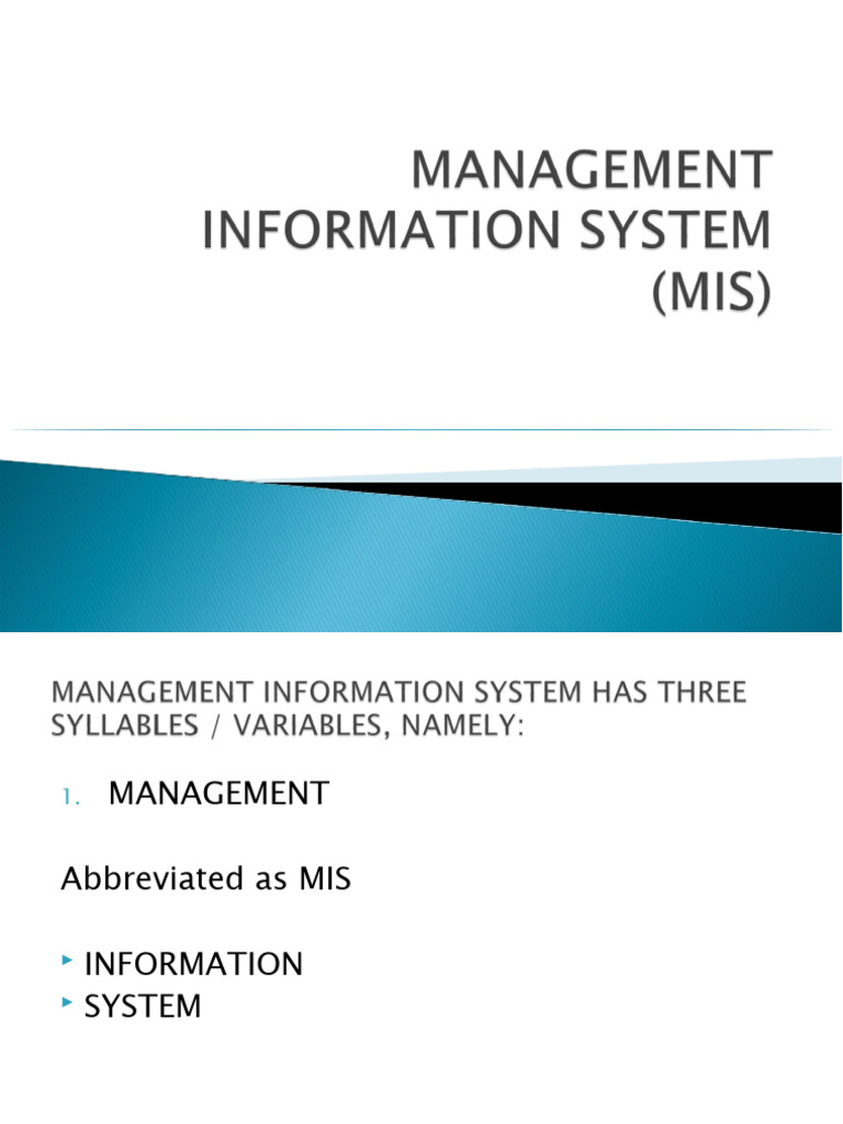 Management Information System (Mis) | PDF | Information | Management ...