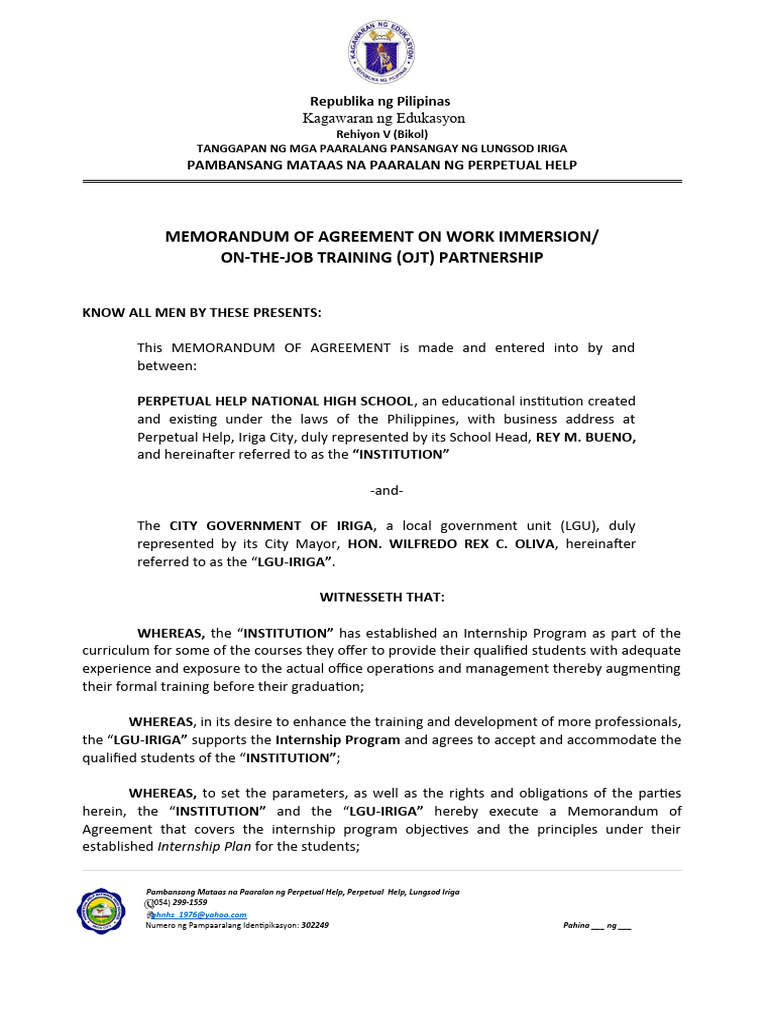 LGU Memorandum of Agreement | PDF | Justice | Crime & Violence